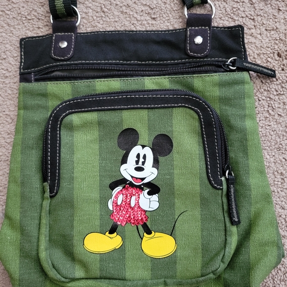 Accessories | Mickey Mouse Green Striped Purse | Poshmark